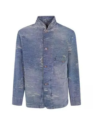 Emporio Armani Distressed Denim Jacket - Blue