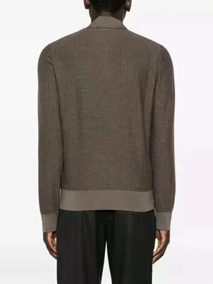 Agnona Textured Long-sleeve Polo Shirt
