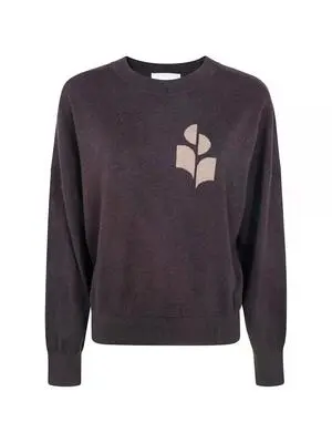 MARANT ETOILE Logo-intarsia Knitted Sweater - Brown