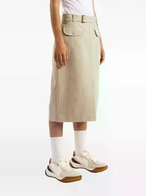 Moncler Belted Knee-length Cotton Skirt