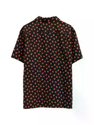 JW Anderson Strawberry-print Short-sleeve Shirt - Black