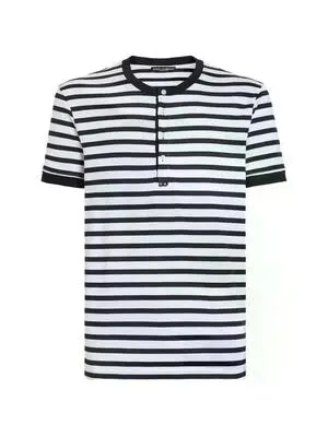 Dolce & Gabbana Serafino Striped Cotton T-shirt
