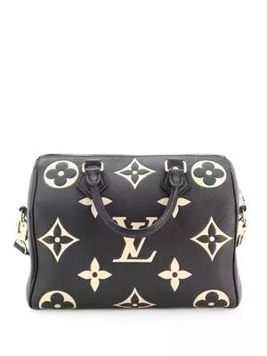 LOUIS VUITTON Speedy Bandouliere Bag Bicolor Monogram Empreinte Giant 25 Handbag - Black