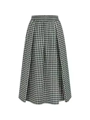 THE LITTLE PROJECT Lulu Gingham Pleated Skirt - Black