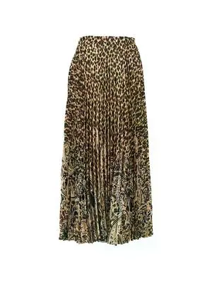 Etro Pleated Leopard-print Maxi Skirt