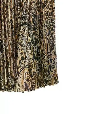 Etro Pleated Leopard-print Maxi Skirt