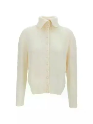 LISA YANG Button-up Mock-neck Sweater - White
