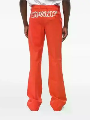 Off-White Logo-print Bootcut Trousers - Red