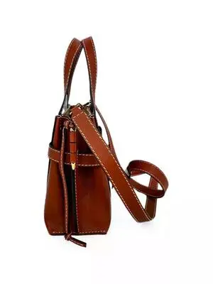Loewe Gate Knotted Leather Tote Bag - Brown