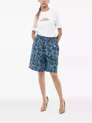 Stella McCartney Graphic Print Elastic-waist Shorts - Blue