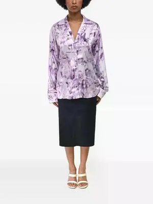 Off-White Floral-print Satin Shirt