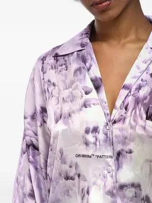 Off-White Floral-print Satin Shirt