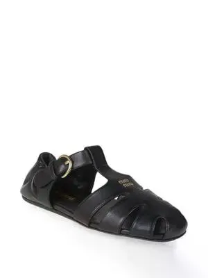 Miu Miu Logo-lettering Caged Sandals - Black