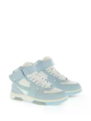 Off-White Mid-top Sneakers With Touch-strap Closure - Blue