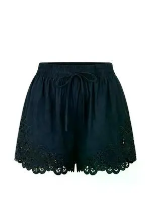 Veronica Beard Vivaldi Lace Embroidered Shorts - Blue