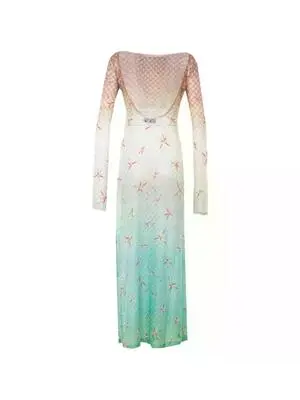 Missoni Lamé Viscose Dégradé Spiderweb Motif Maxi Cover-up Dress