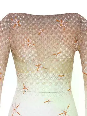 Missoni Lamé Viscose Dégradé Spiderweb Motif Maxi Cover-up Dress