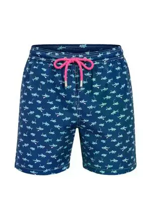 MC2 SAINT BARTH Shark Print Swim Shorts - Blue