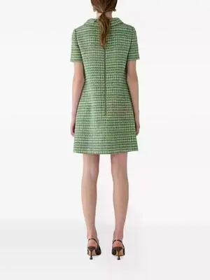Carolina Herrera Button-up Tweed Shift Mini Dress - Green
