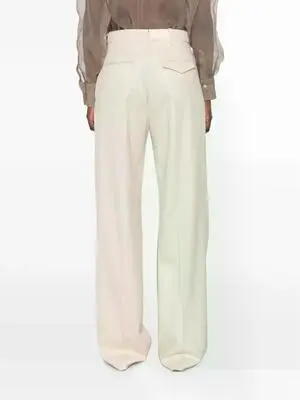 BERWICH Herringbone Pleated Wide-leg Trousers - Neutrals