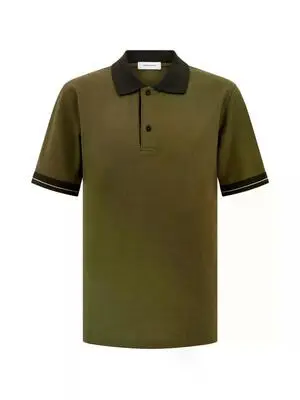FERRAGAMO Piqué-weave Contrast-collar Polo Shirt - Green