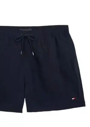 Tommy Hilfiger Logo-patch Drawstring Swim Shorts - Blue
