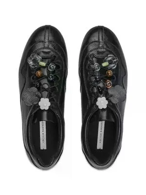 Cecilie Bahnsen Blaise Bead-embellished Leather Sneakers