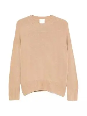 ALLUDE Ribbed-knit Crew Neck Sweater - Neutrals