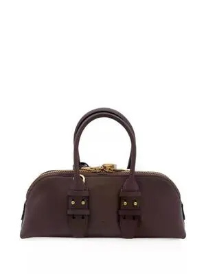 Pinko Leather Shoulder Bag With Gold Tone Hardware - Brown