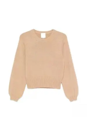 ALLUDE Ribbed-trim Long-sleeve Sweater - Neutrals
