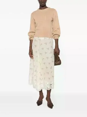 ALLUDE Ribbed-trim Long-sleeve Sweater