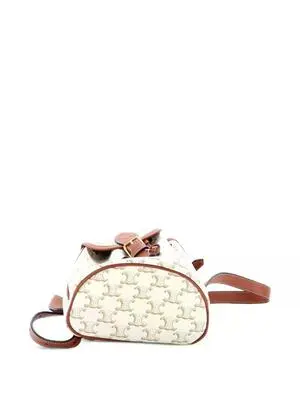 Celine Folco Triomphe Coated Canvas Mini Backpack - Neutrals