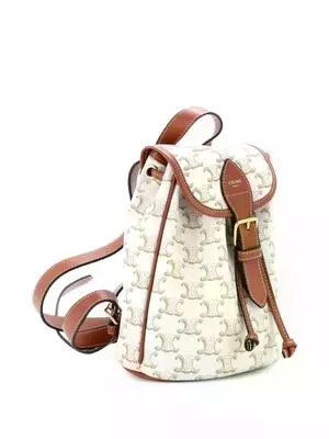 Celine Folco Triomphe Coated Canvas Mini Backpack - Neutrals