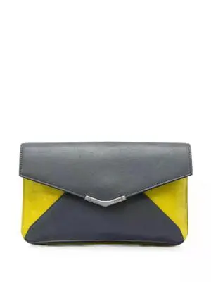 Fendi 2010-2026 Bicolor Leather 2jours Envelope Clutch Bag - Grey