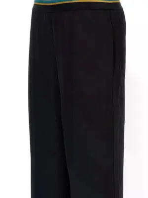 Plan C Elasticated-waistband Straight-leg Trousers