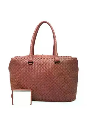 Bottega Veneta 2012-2026 Nappa Intrecciato Brick Tote Bag - Red