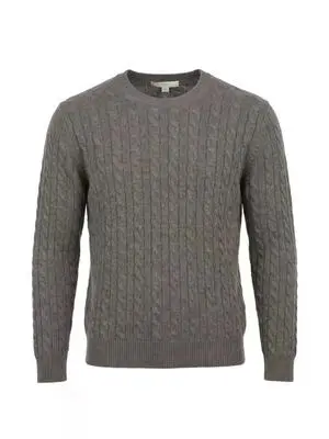 Malo Cable-knit Crew-neck Sweater - Grey