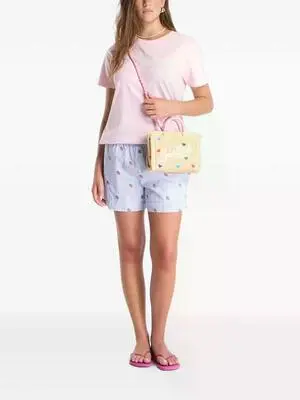 MC2 SAINT BARTH Strawberry-embroidered Seersucker Shorts