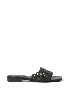 Simkhai Mccall Laser-cut Flat Sandals - Black