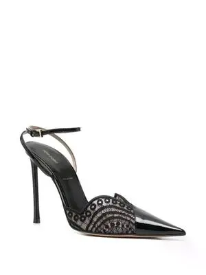 TOM FORD Lace-panelled Patent Leather Pumps