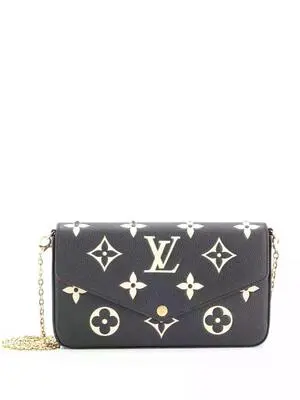 LOUIS VUITTON Felicie Pochette Bicolor Monogram Empreinte Giant Crossbody Bag - Black