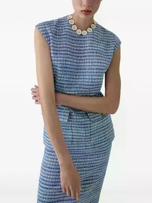 Carolina Herrera Tweed Pencil Midi Skirt