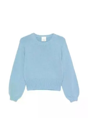 ALLUDE Ribbed-knit Crew Neck Sweater - Blue