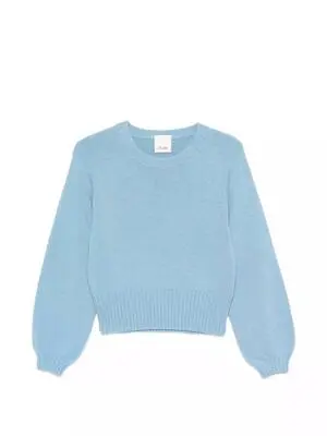 ALLUDE Ribbed Crew Neck Sweater - Blue