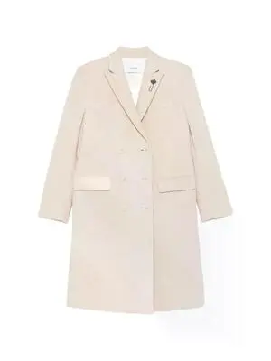 LARDINI Double-breasted Notched-lapel Wool Coat - Neutrals