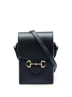 Gucci 2000-2026 Mini Leather Horsebit 1955 Crossbody Bag - Black