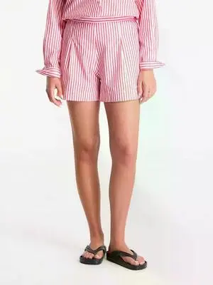 MC2 SAINT BARTH Striped Pleated Shorts - White