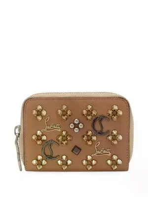 CHRISTIAN LOUBOUTIN 2010-2026 Studded Leather Panettone Coin Pouch - Brown