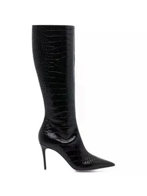 Paris Texas Vera Croc-effect Boots - Black