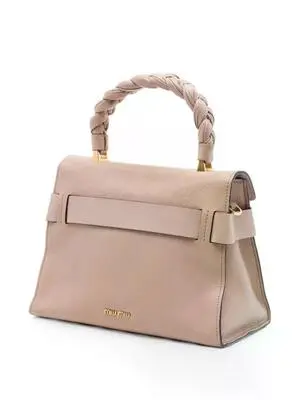 Miu Miu Goatskin Madras Click Top Handle Bag Satchel - Brown